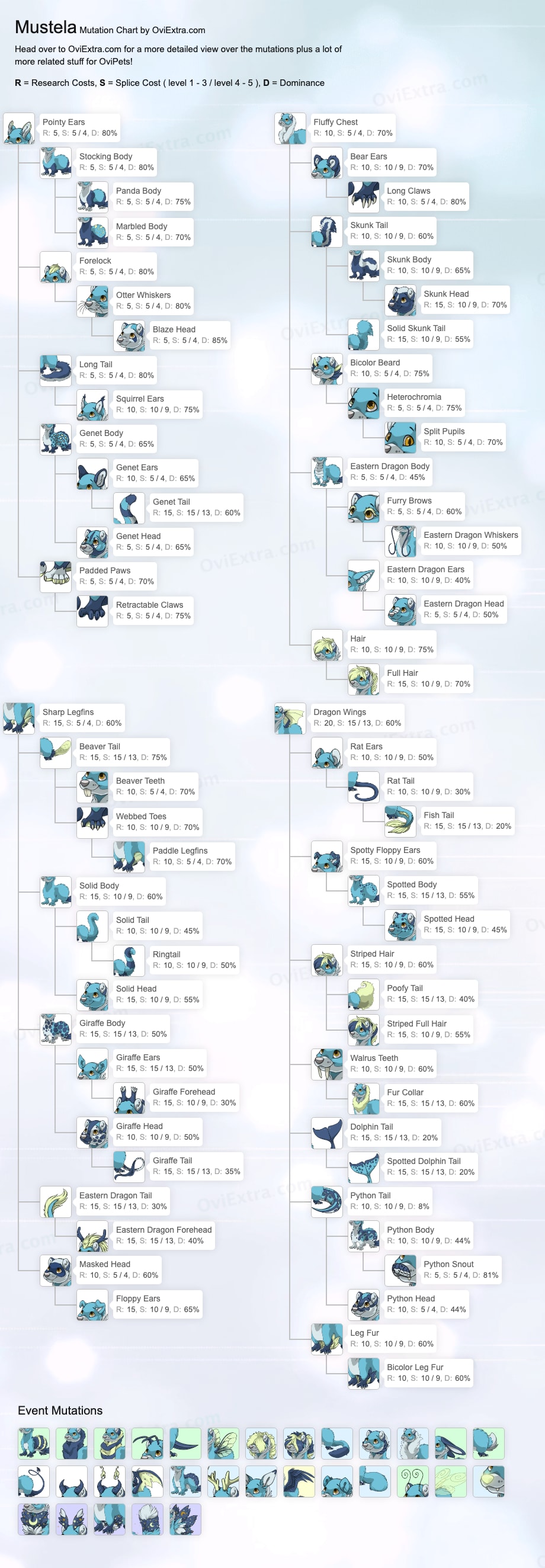 Mustela Mutation chart image | OviExtra: OviPets Fansite